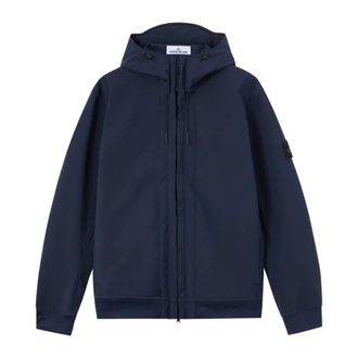 Stone Island Homme, Vestes, Bleu, Taille: L Veste Soft Shell-R &agrave; capuche