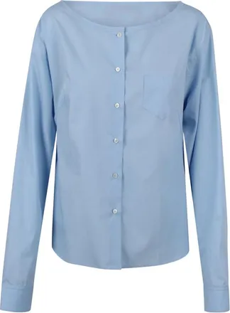 N&deg;21 Femme, Blouses et Chemises, Bleu, Taille: 46 FR Chemise &agrave; encolure bateau