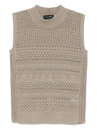 Fabiana Filippi gilet à coutures contrastantes - Marron