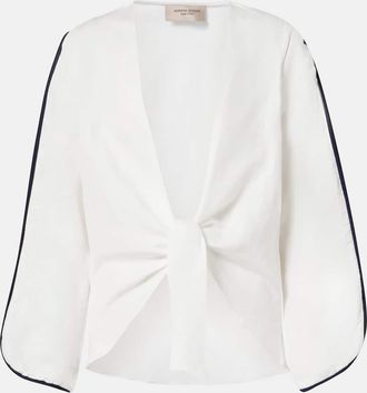 Adriana Degreas Top Bicolor aus einem Leinengemisch