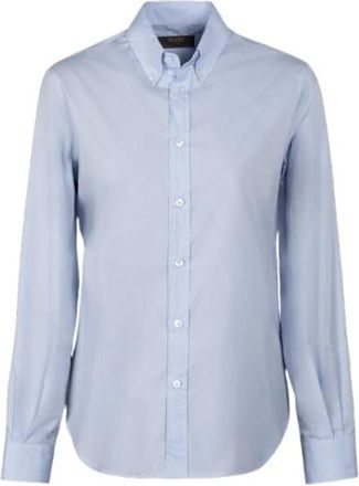 Moorer Femme, Blouses et Chemises, Bleu, Taille: 42 FR Chemise Nerea