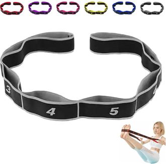 Generic Fitness Resistance Band for Stretching and Yoga, Number Stretch Resistance Band with Clear Markings, 8-Section Elastic Training Bands (Gray)