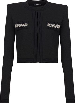Balmain Cardigan mit Kristallen - Schwarz