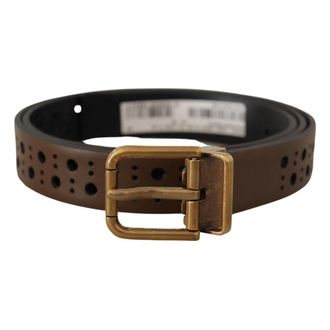 Dolce & Gabbana Perforated Crown Belt - - Accessories - Herren - Braun - ONE SIZE