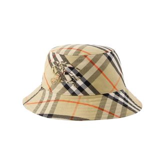 Burberry Femme, Accessoires, Beige, Taille: S Logo Plaid Bucket Hat en Beige-Sand