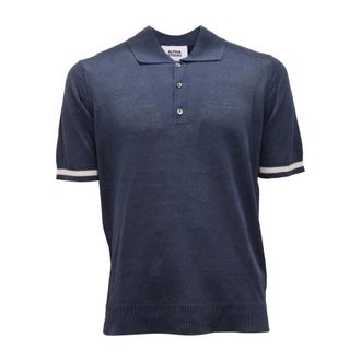 Alpha Studio Leinen/Baumwollhemd Pacifico Modell Au-1241B - - Tops - Herren - Blau - XL