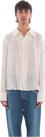 S&eacute;fr Homme, Chemises, Blanc, Taille: XL Ignacio Sheer Check Shirt