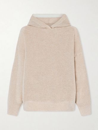 Brunello Cucinelli Hoodie Aus Kaschmir In Waffelstrick - Neutral