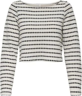 Only Onleva L/S Stripe Boatneck Top JRS, Cloud Dancer, S Femmes