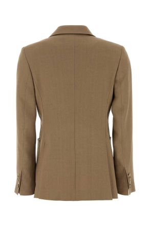 Max Mara Double-Breasted Hemp Blazer - Beige
