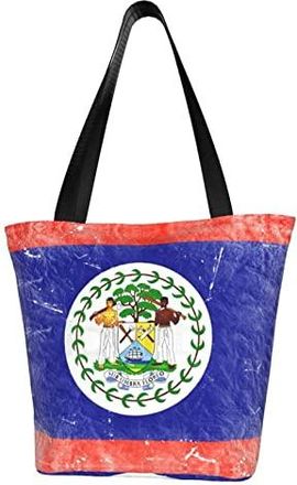 AOOEDM Belize Flag Tote Bag Femmes Capacit&eacute; &Eacute;paule &Eacute;picerie Sacs
