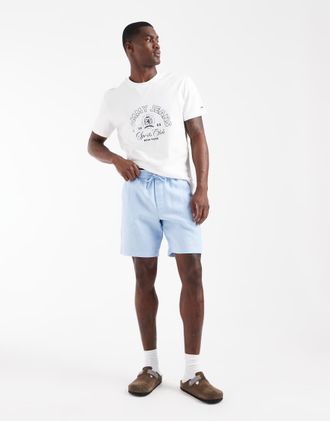 Tommy Hilfiger Shorts aus Leinen in Hellblau