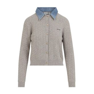 Miu Miu Damen, Strickwaren, Beige, MGr&ouml;&szlig;e
