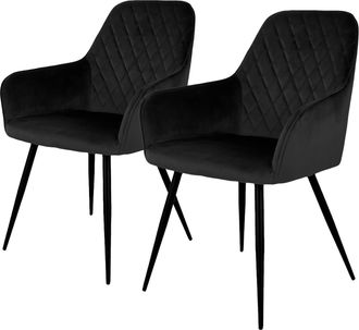 House Nordic home24 Armlehnenstuhl Pierry II 2er-Set 57 x 87 x 65cm Schwarz/Anthrazit