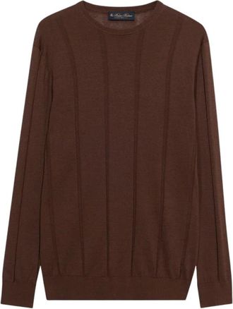 Brooks Brothers Homme, Pulls, Brun, Taille: XL Pull ras du cou en coton et lin