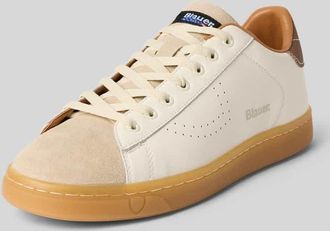 Blauer Sneaker aus Leder-Mix mit Logo-Detail Modell Lowell