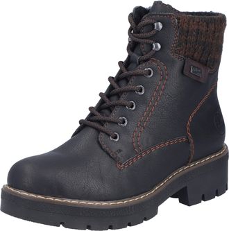 Rieker Y8130-00 Schnürstiefel Kunstleder Damen in schwarz - Gr. 36