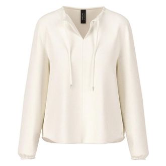Marc Cain Blouse fluide &agrave; enfiler avec cravate de cou - Femme - Blouses et Chemises - Beige - Taille: 38 FR