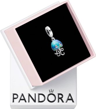 Pandora farbwechselnde Qualle Charm-Anhänger aus Sterling Silber mit Zirkonia Moments Collection, Kompatibel Moments Armbändern, 792704C01