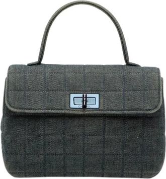 Chanel Sac &agrave; main matelass&eacute; en jean carr&eacute; Pre-owned - Femme - Pre-owned - Bleu - Taille: ONE Size