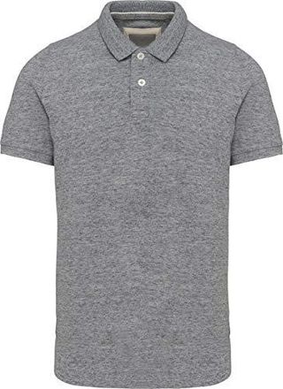 Kariban Polo Vintage Manches Courtes Homme - Slub Grey Heather, XXL, Homme