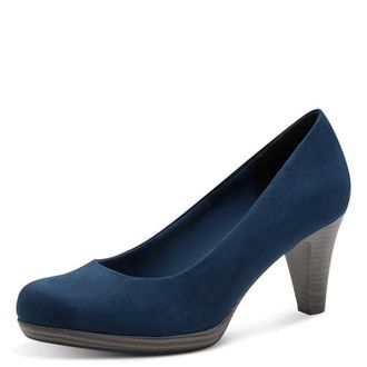 Marco Tozzi Escarpins pour Femme avec Talon Entonnoir v&eacute;g&eacute;talien, Bleu Marine, 38 EU