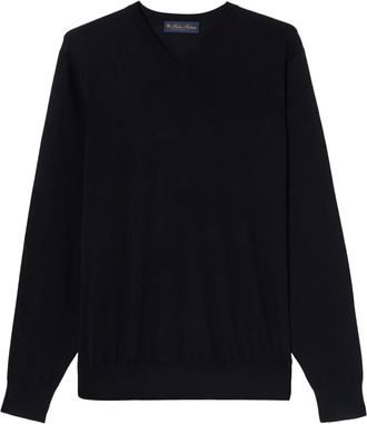 Brooks Brothers pull en laine à col v - Bleu