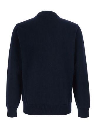 Emporio Armani Mens Sweater, Half-Zip Cotton, Blue Tops Top