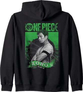 OnePiece Zoro Etched Portrait Offiziell lizenziert Kapuzenjacke