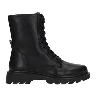 Tamaris Schwarzer Schn&uuml;rstiefel mit Animal-Print - - Shoes - Damen - Schwarzk - 40 EU
