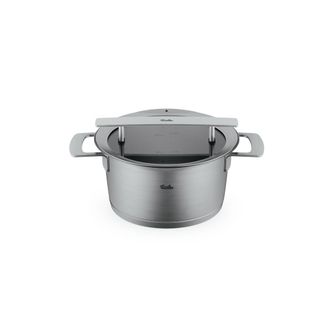 FISSLER Phi Collection Kochtopf (16 cm, 1,9 L) mit Glasdeckel - Edelstahl-Topf klein, induktionsgeeignet, energiesparend, spülmaschinengeeignet, Premium Quali