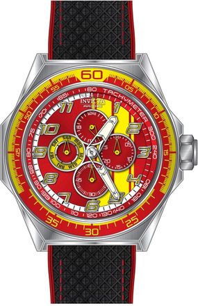 Invicta Racing 50042 Herrenuhr - Quarzwerk - Edelstahl mit rotem Zifferblatt - 50 mm
