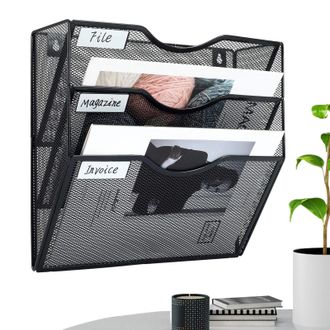 Generico Wall File Organizer - 3-Tier Metallregal, H&auml;ngendes Dokument und Mail Organizer, B&uuml;rowandregal f&uuml;r Schreibtisch, Schreibtisch, Schreibtisch, Haushalt,