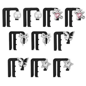 Supvox Lot de 10 Pinces de Serrage de Taille Ajustables pour Pantalons Jeans et Jupes en Métal Robuste Motifs Forme de Noeud Étoile Petit Ours et Ornement Cl