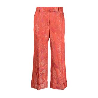 Alberto Biani Jacquardhose mit Blumenmuster - - Trousers - Damen - Rot - XS