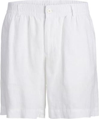 Jack & Jones Jpstbill Jjlawrence Linen Short Sn, Blanc éclatant, XL Homme