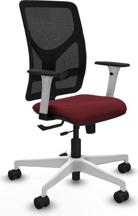 Piqueras y Crespo B&uuml;rostuhl mit wei&szlig;en und schwarzen Armlehnen, ausgestattet mit Syncro/Traslack und Schneideschaum, mit Rollen von 65 mm, Nylon, Schwarz/Kastanienbraun