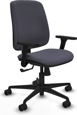 Piqueras y Crespo Grauer Schreibtisch Alares mit 3D-Armlehnen. Ausgestattet mit 4 Positionen und injiziertem Schaum. Mit Rollen von 65 mm Nylon. Dunkelgrau