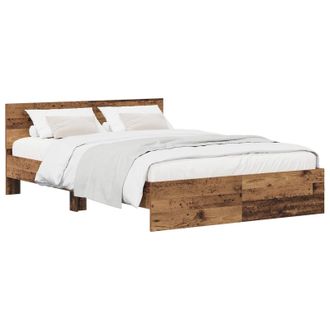 vidaXL Struttura Letto Con Testata Legno Antico 140 X 190 Cm Vidaxl