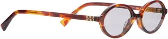 Miu Miu Eyewear 0MU04ZS50 Oval Frame Sunglasses - Brown