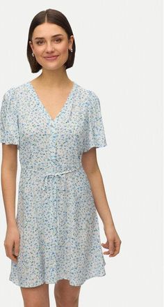 Vero Moda Sommerkleid Alba 10292845 Wei&szlig; Regular Fit