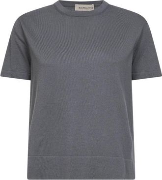 Blanca Vita Femme, Tops, Gris, Taille: 38 FR Blanca Vita Sweaters