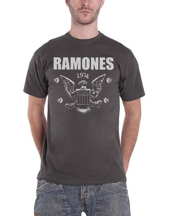 Ramones Herren, T-Shirt, 1974 Eagle, GR. XX-Large (Herstellergröße: XX-Large), Grau (Charcoal)