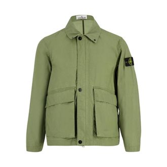 Stone Island Homme, Vestes, Vert, Taille: M Waxed Tela Coach Jacket