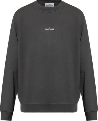 Stone Island Homme, Sweatshirts et sweats &agrave; capuche, Gris, Taille: S SweaT-shirt en coton avec logo