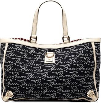 Gucci Shopper - 85th Anniversary Canvas Logo Abbey D Ring Tote - Gr. unisize - in Blau - für Damen