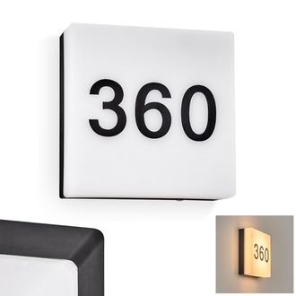 HOFSTEIN LED Au&szlig;enwandleuchte Sneslev mit D&auml;mmerunssensor, Au&szlig;enwandlampe aus Metall/Kunststoff in Schwarz/Wei&szlig;, Wandleuchte f&uuml;r Garten, Au&szlig;enfassade, Terrasse