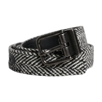 Dolce & Gabbana Woll-Tweed-G&uuml;rtel mit Metallschnalle - - Accessories - Herren - Mehrfarbig - ONE SIZE