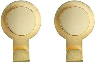 WENKO Wandhaken Blandas Gold matt - Klebehaken ohne bohren, Handtuchhalter, Edelstahl rostfrei, 5 x 7.5 x 2.5 cm, Gold (Packung mit 2)