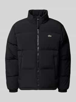 Lacoste Regular Fit Daunenjacke mit Stehkragen und integrierter Kapuze